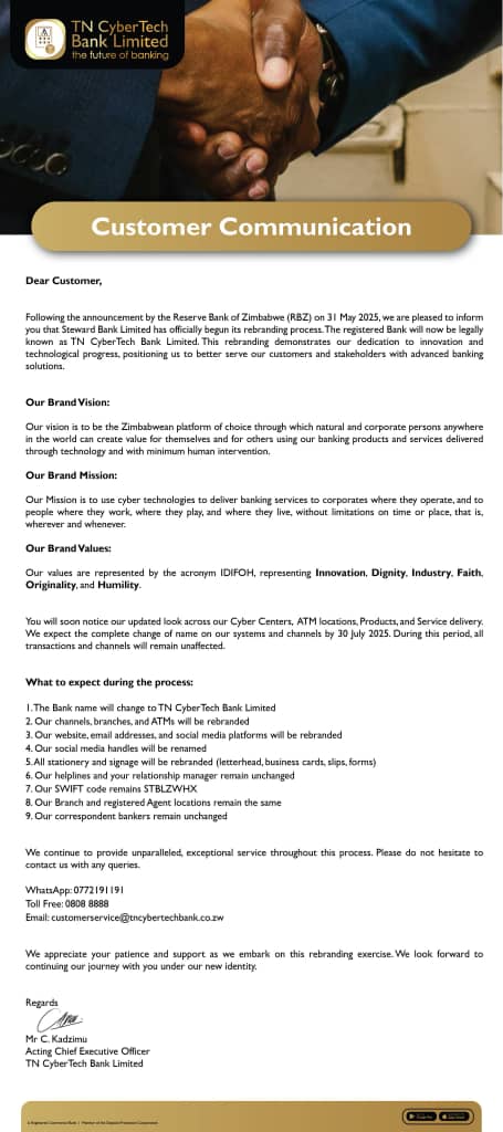 Steward Bank Transforms into TN CyberTech Bank - TechnoMag