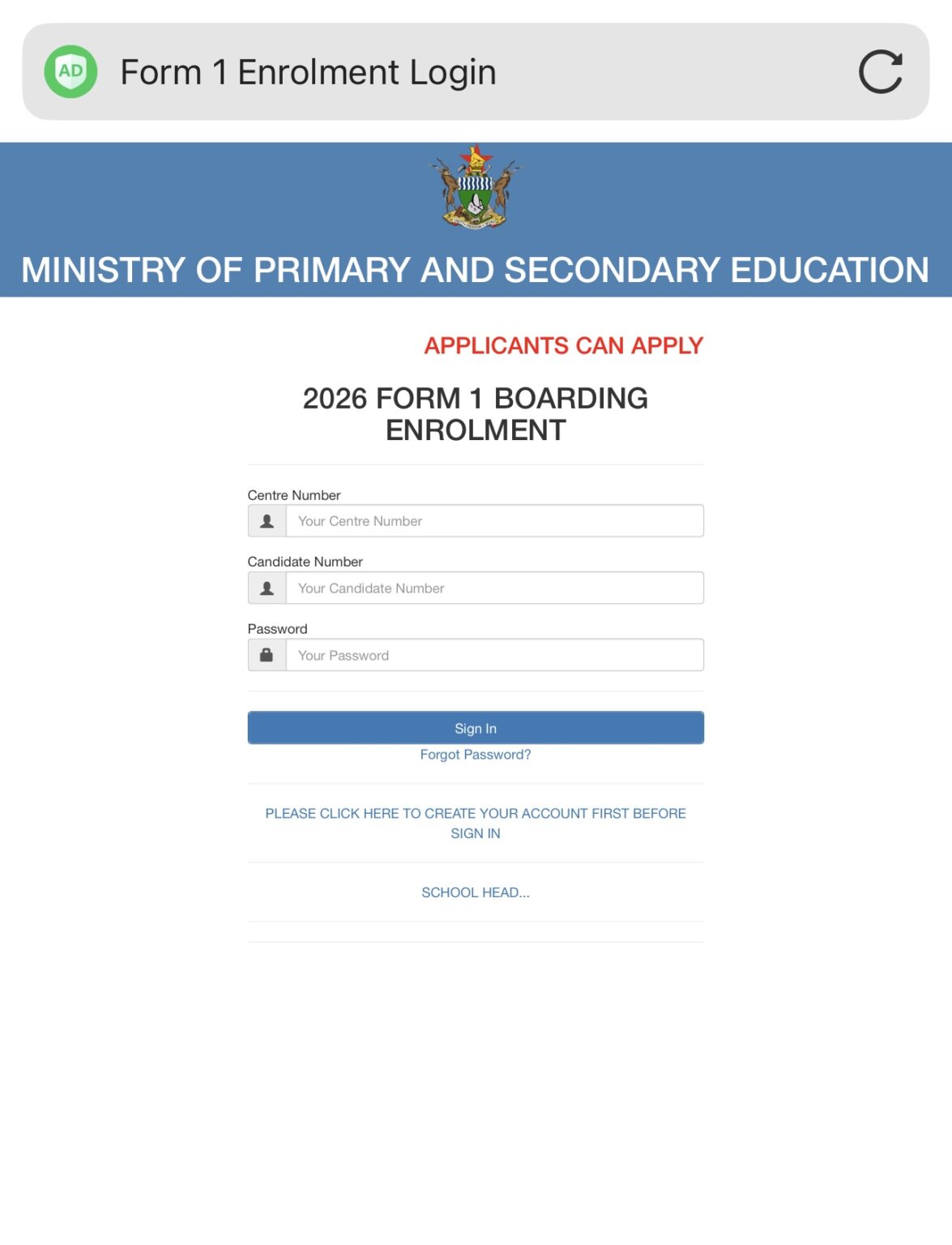 Zimbabwe Opens 2026 eMAP Form 1 Boarding Applications - TechnoMag
